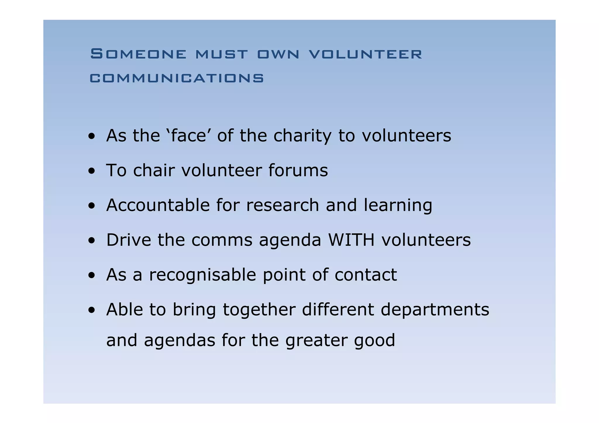 Creating Great Volunteer Communications | PDF