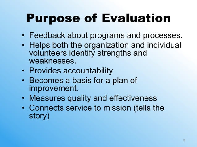 Volunteer evaluation | PPT