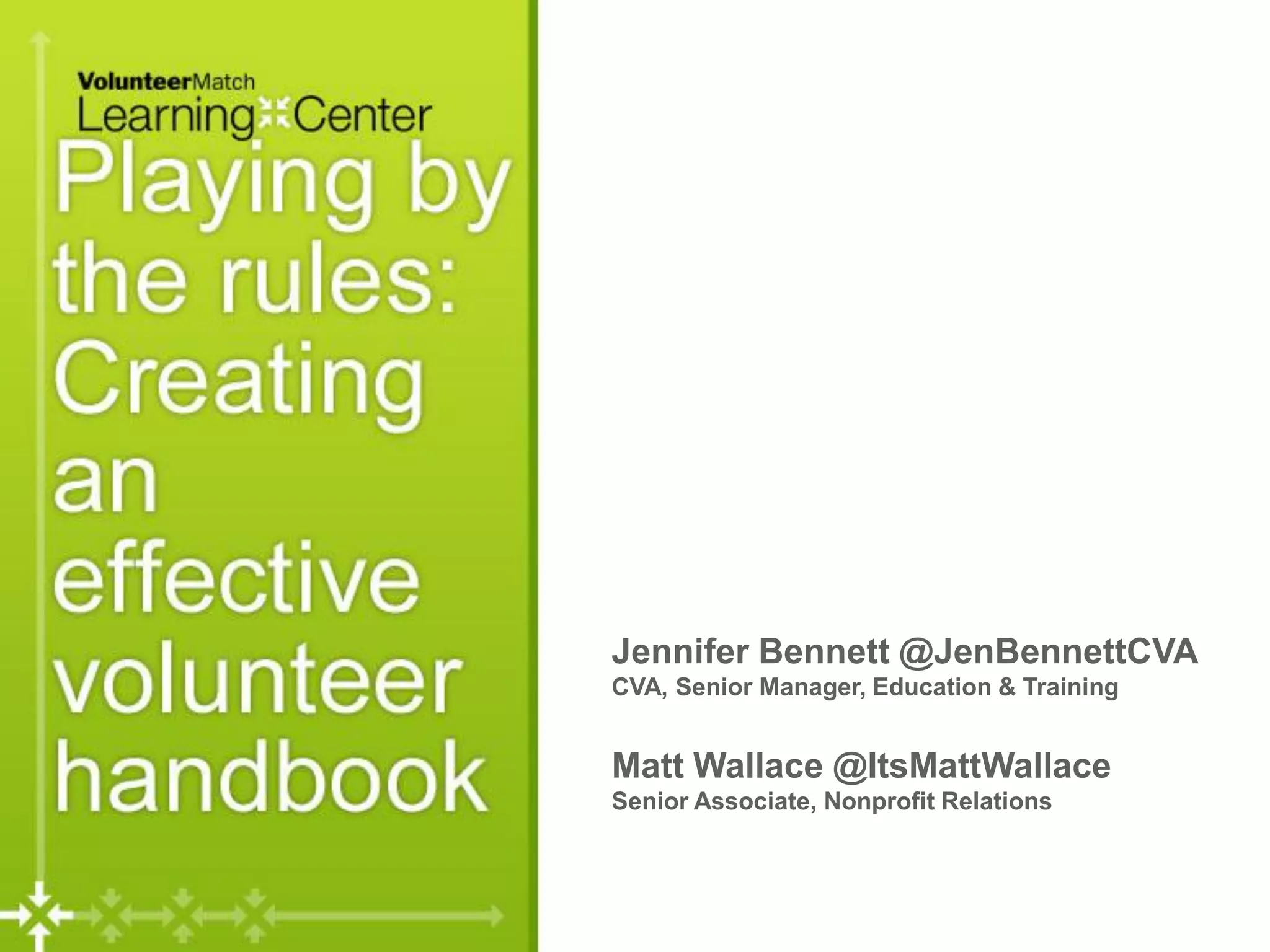 Playing by the Rules: Creating an Effective Volunteer Handbook | PDF