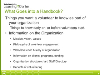 Playing by the Rules: Creating an Effective Volunteer Handbook | PDF