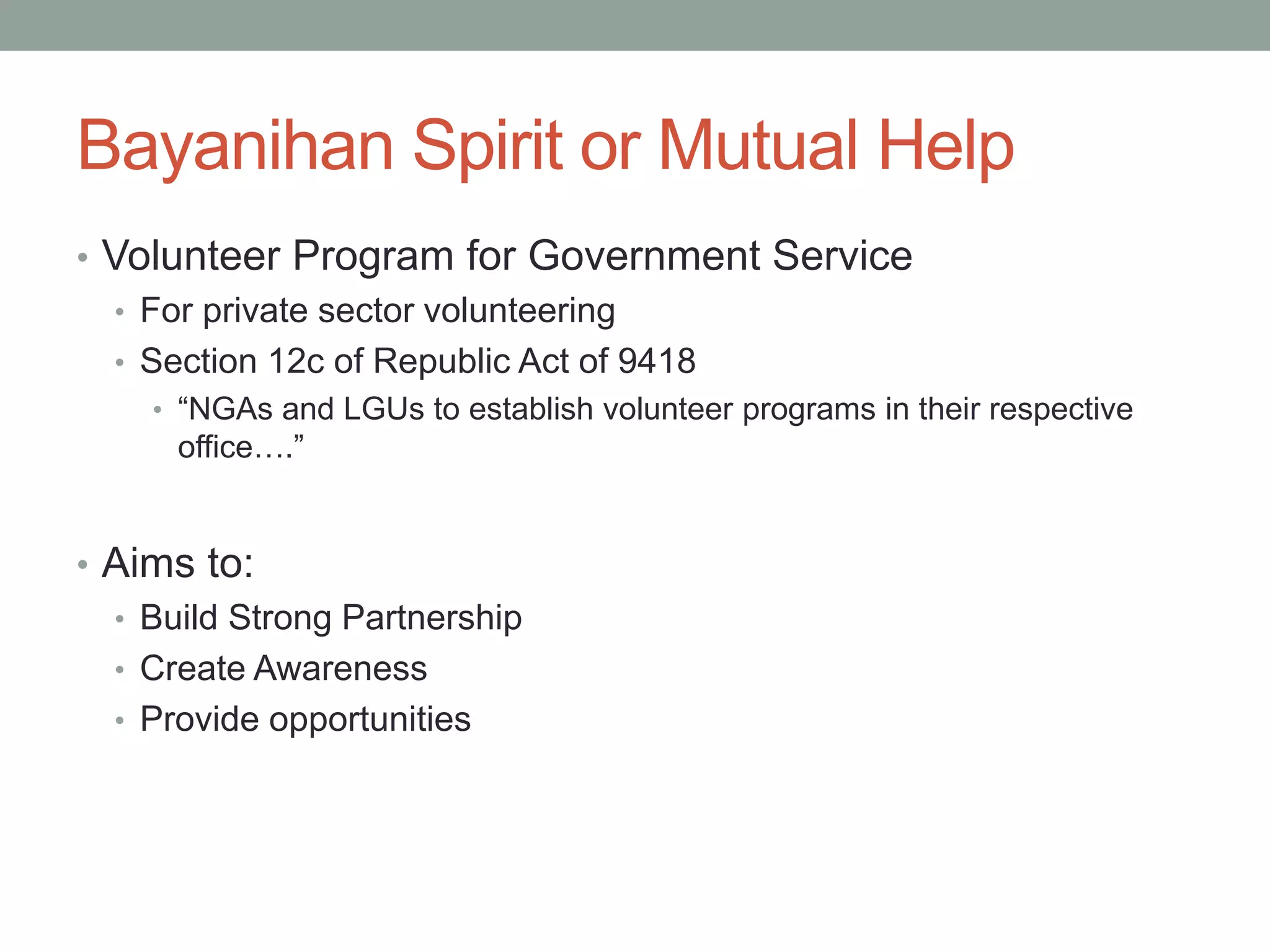 Volunteerism: A tool for nation building | PPTX