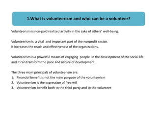 Volunteerism english | PPT