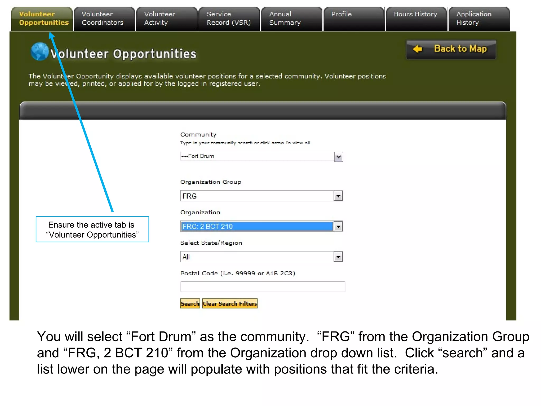 Volunteer management information system tutorial FRSA 710 2-87 3BCT | PPT