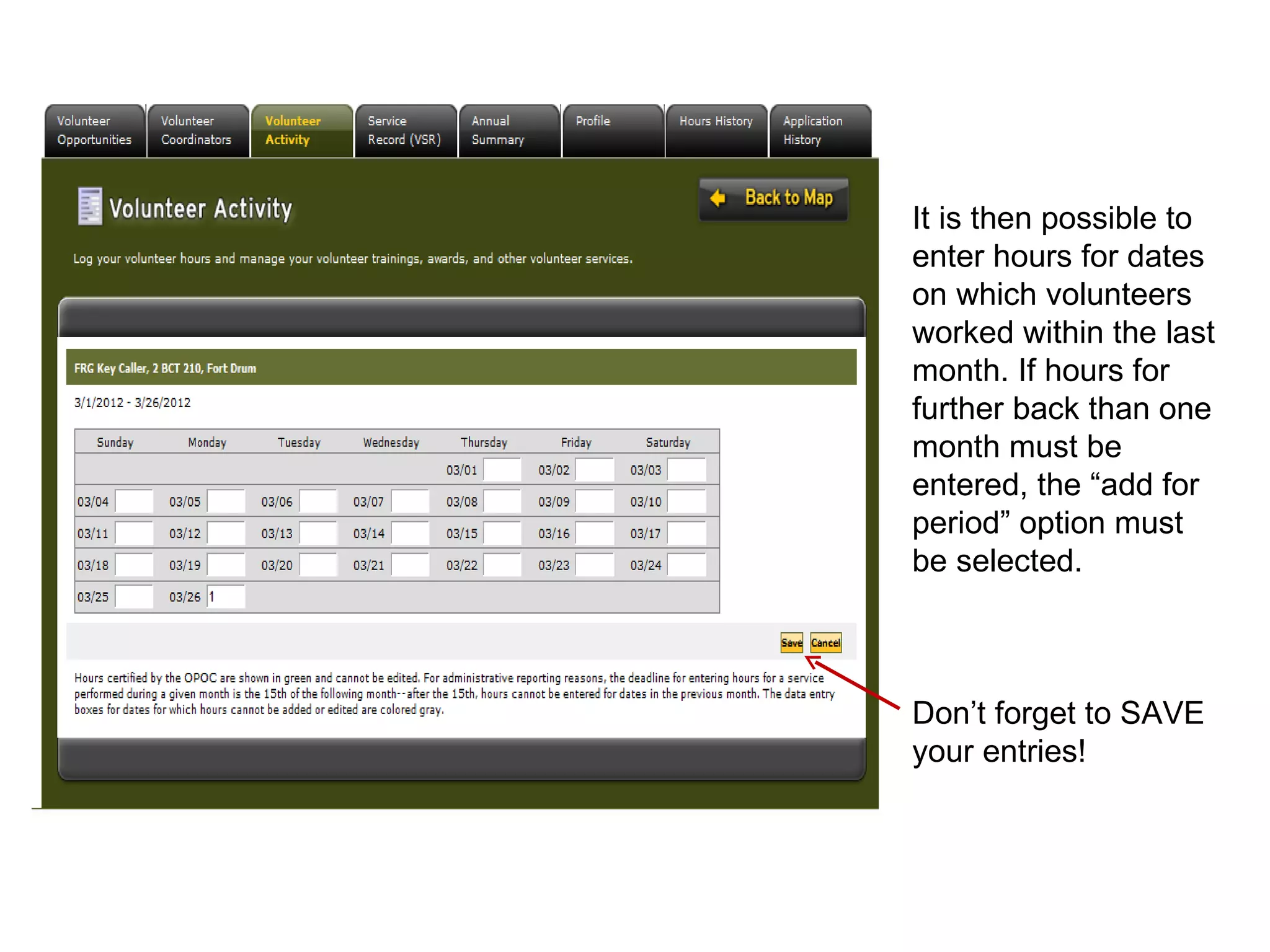 Volunteer management information system tutorial FRSA 710 2-87 3BCT | PPT