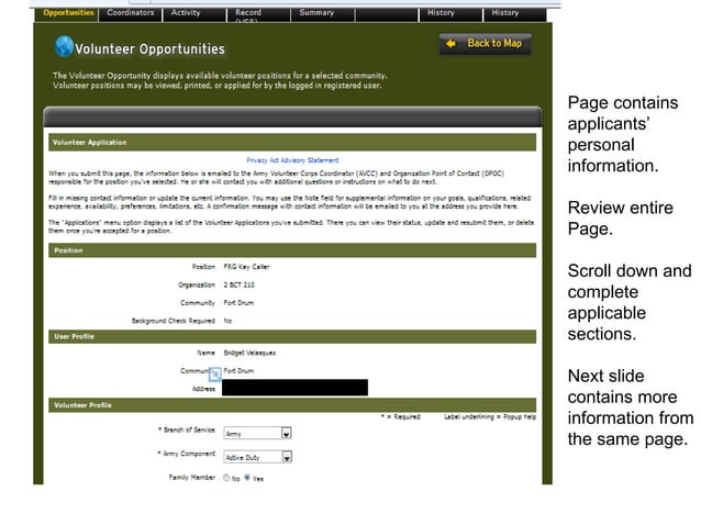 Volunteer management information system tutorial FRSA 710 2-87 3BCT | PPT | Resume Writing and ...