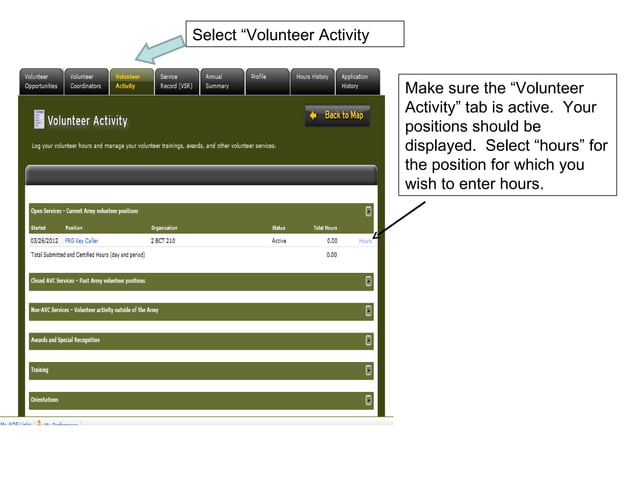 Volunteer management information system tutorial FRSA 710 2-87 3BCT ...