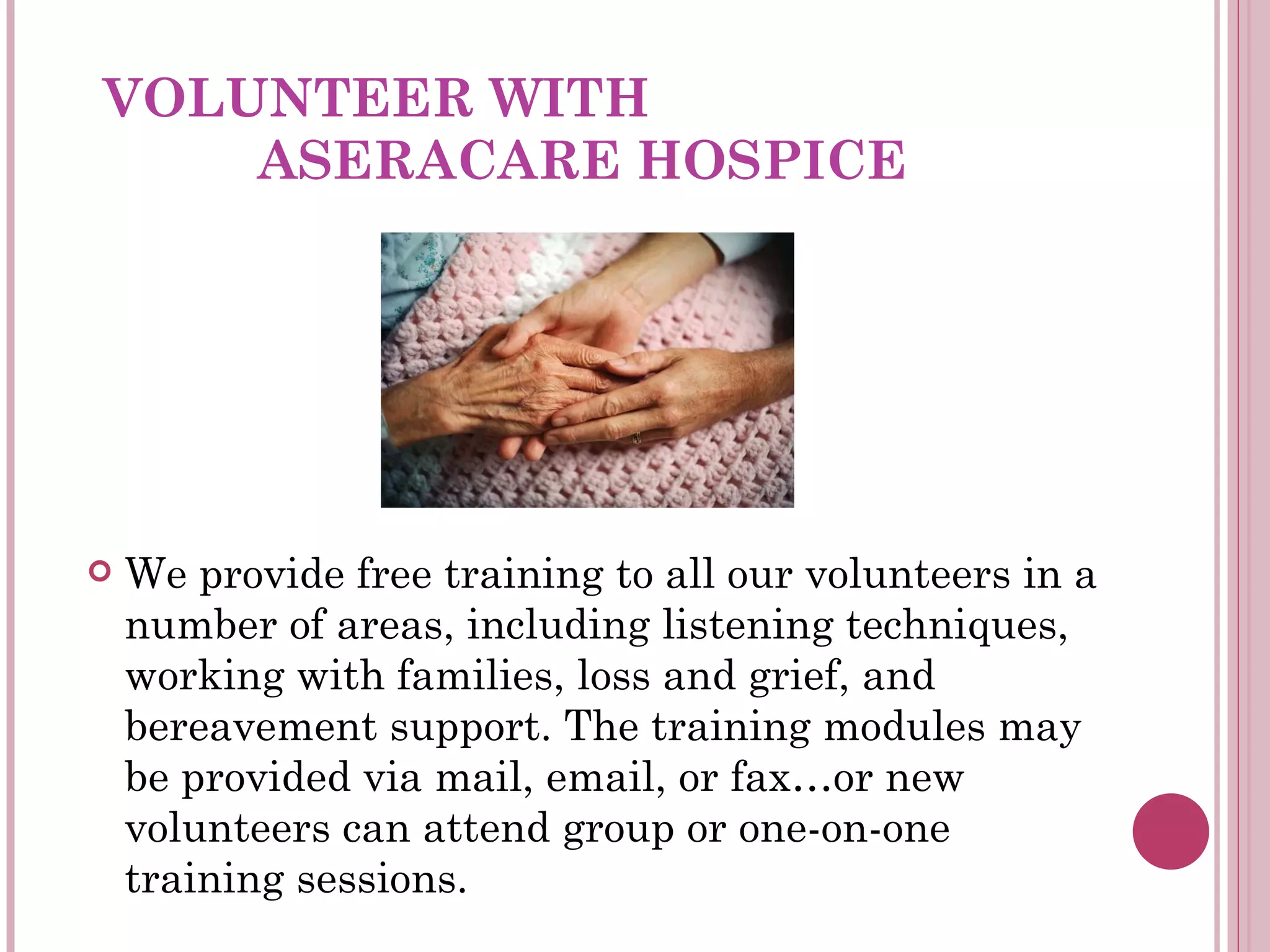 Hospice Volunteer Programs | PPT