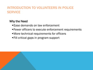 Procedures for Volunteers in Police Service | PDF