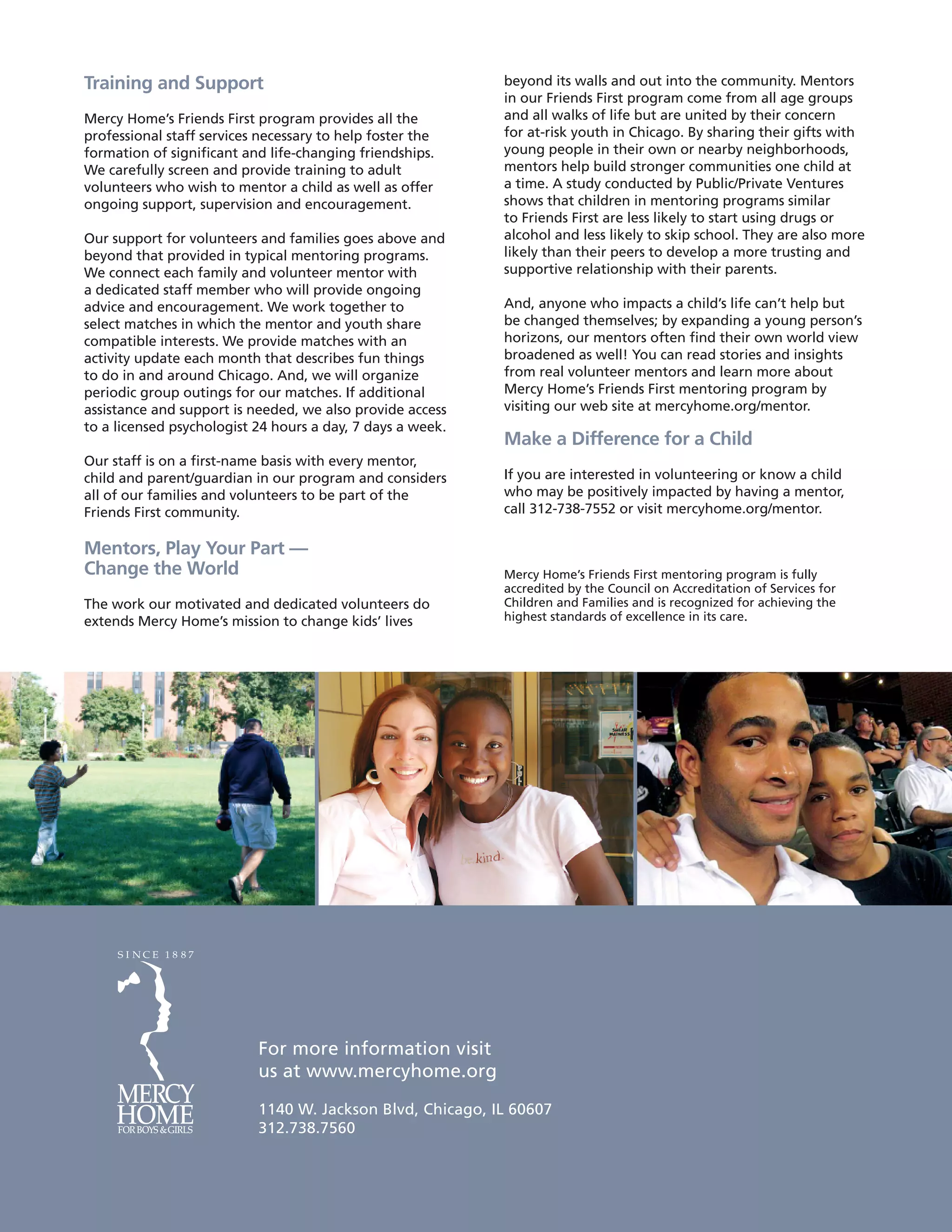 Friends first Mentoring Program Information Sheet | PDF