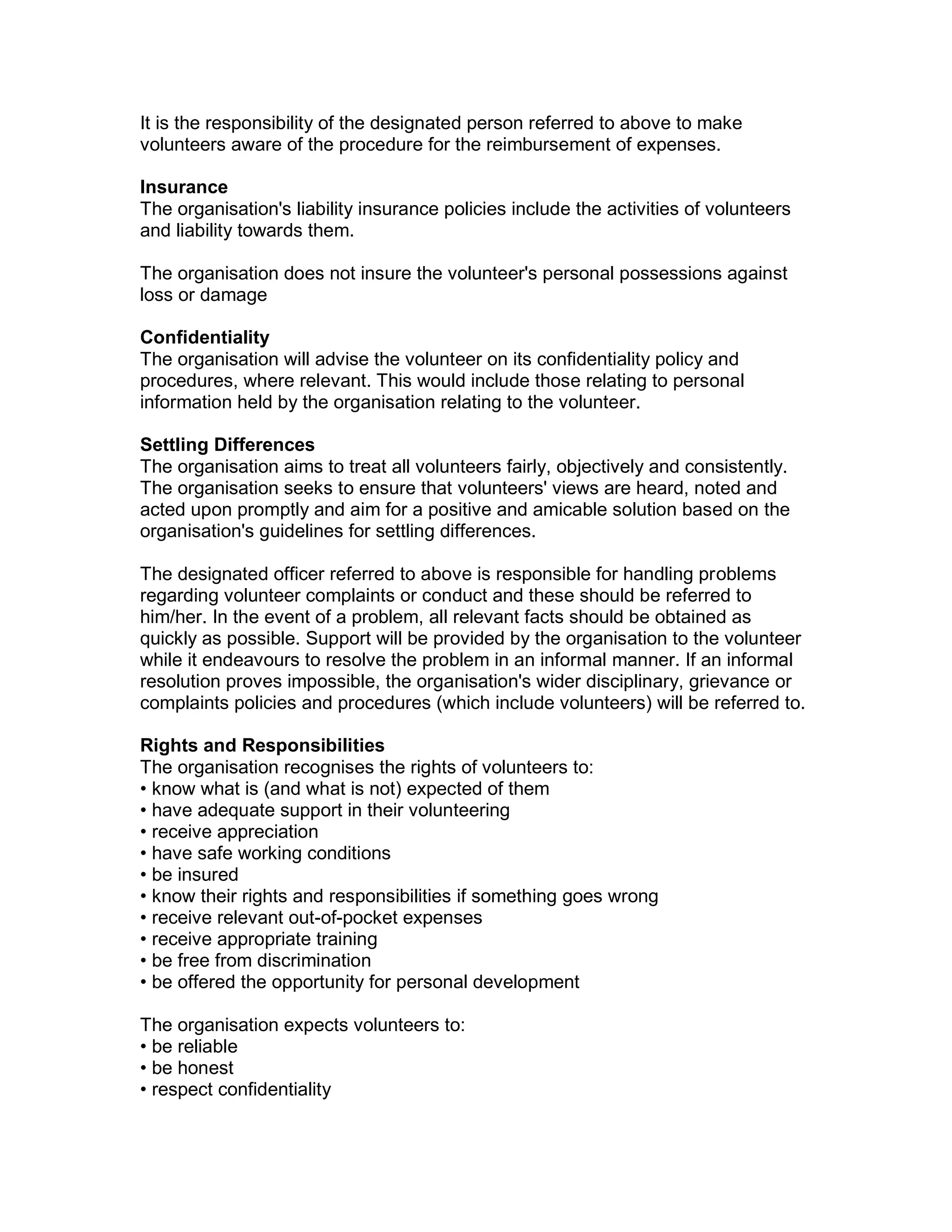 Volunteers policy | PDF | Resume Writing and Advice | Job Search