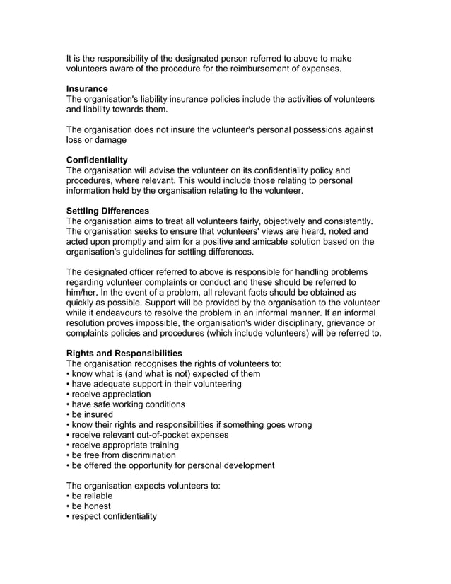 Volunteers policy | PDF