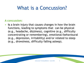 Concussion Identification, Management and Prevention for Volunteer Coaches | PPTX
