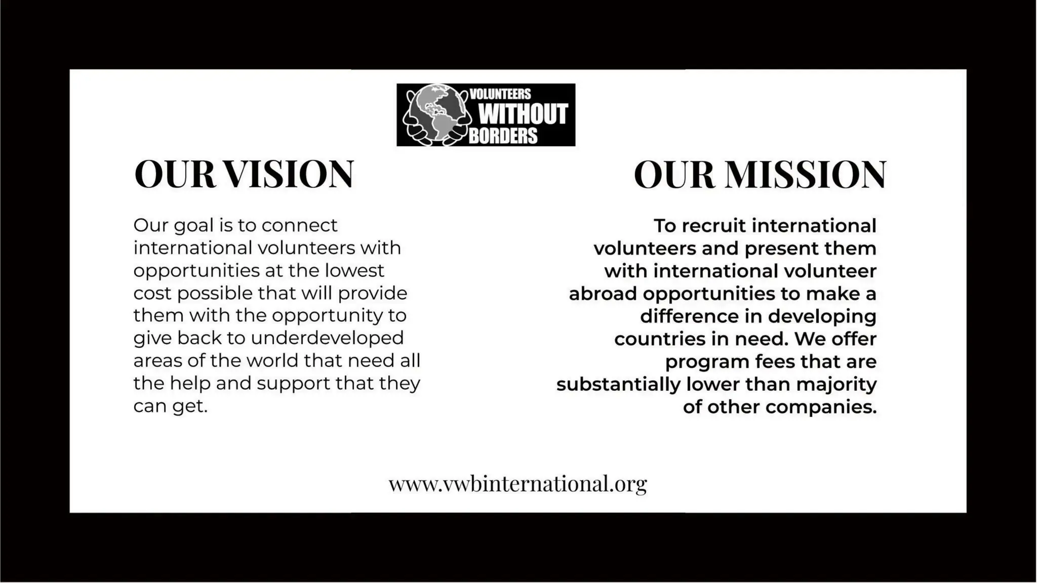 Volunteer Without Borders International. | PDF