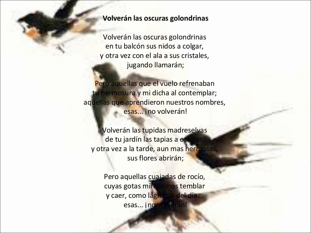 Volverán las oscuras golondrinas analizar poema 7º