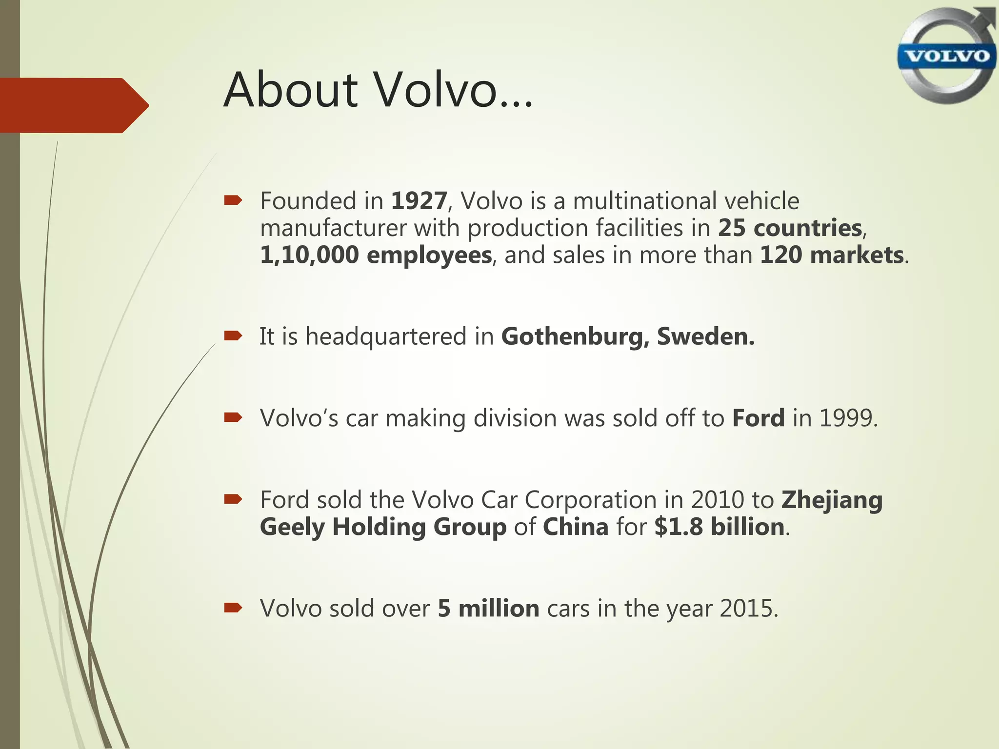 Brand Positioning Statement of Volvo | PPTX