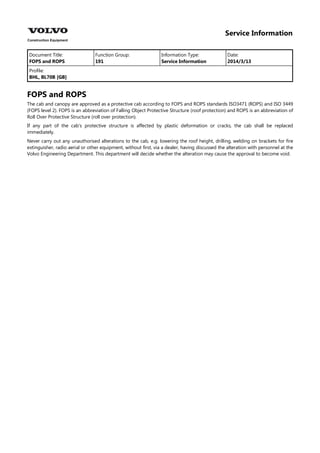 Volvo BL70B Backhoe Loader Service Repair Manual.pdf