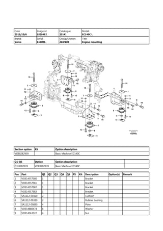 Volvo EC140C L Excavator Parts Catalogue Manual (SN：110001 and up).pdf