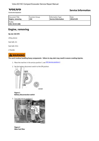 Volvo EC15C Compact Excavator Service Repair Manual | PDF