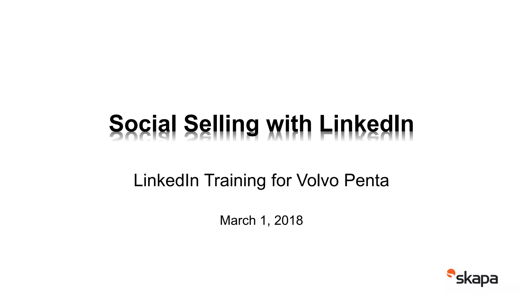 Volvo Penta LinkedIn Training | PPT