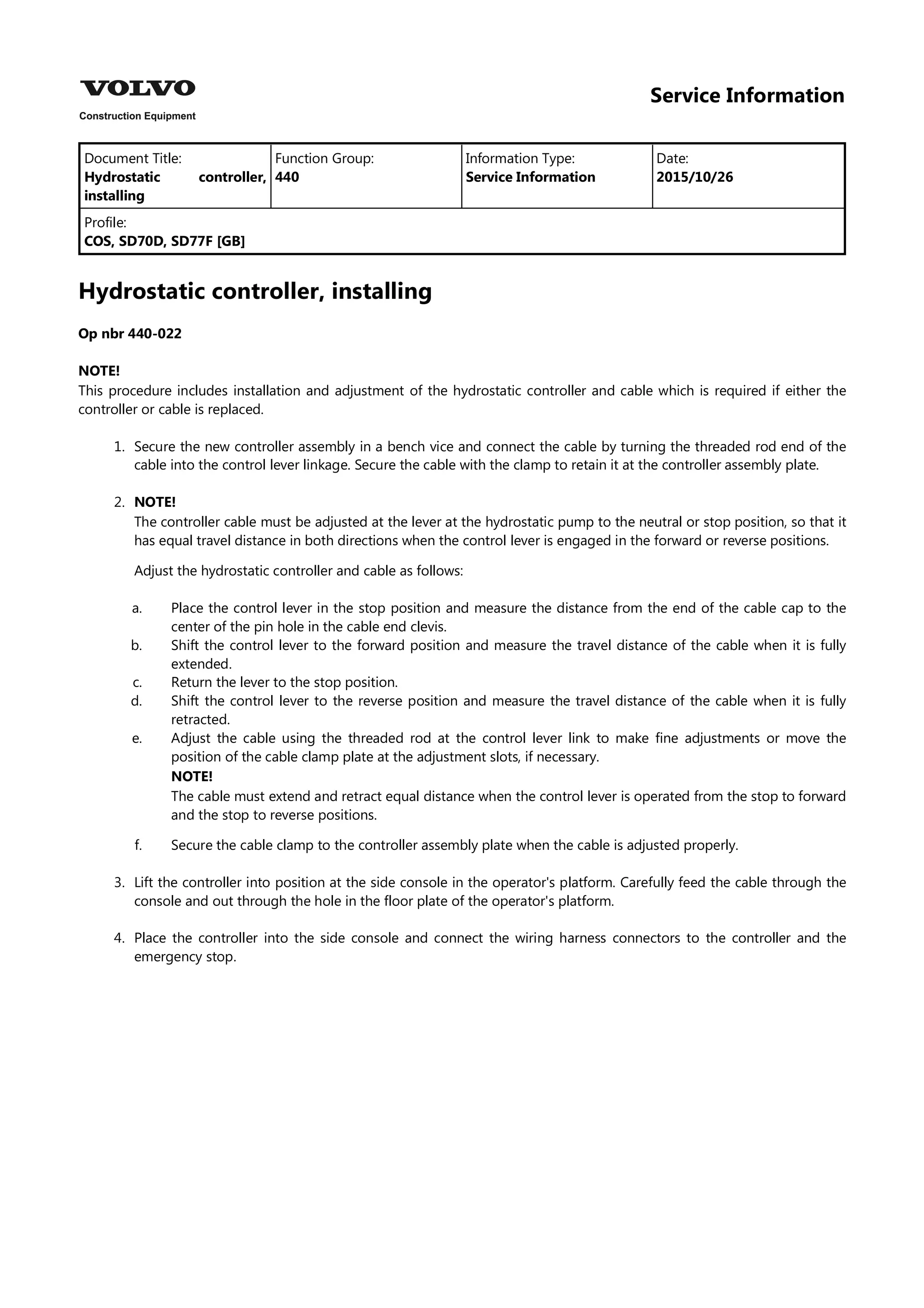 Volvo sd77 f single drum roller service repair manual | PDF