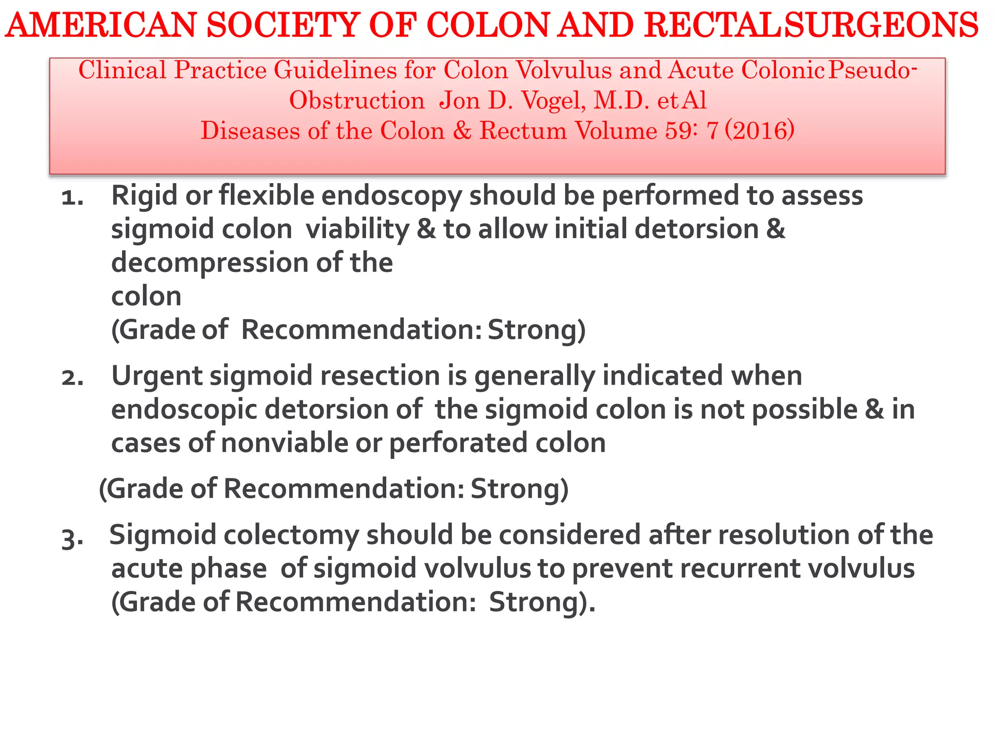 Volvulus of colon | PPTX