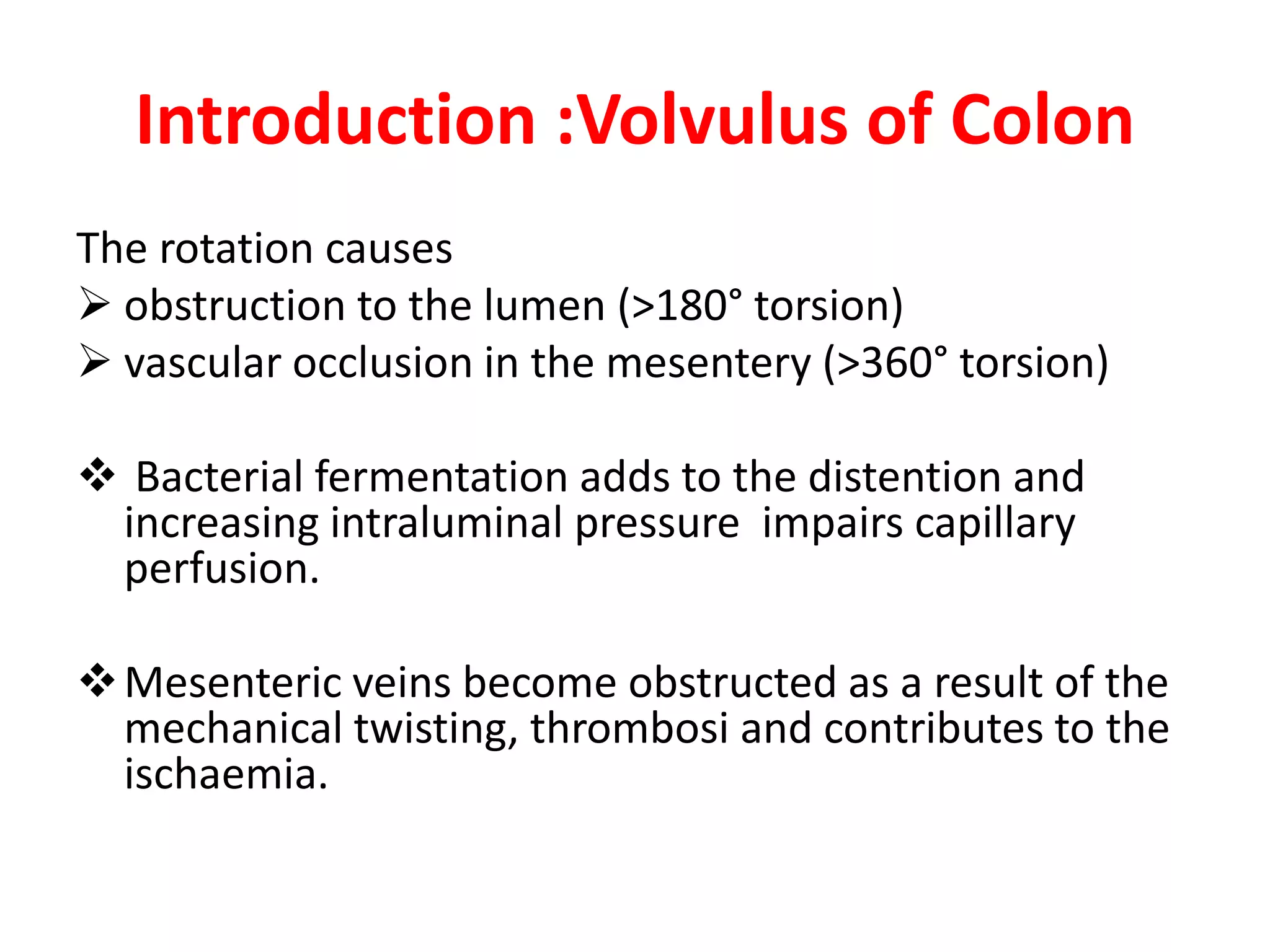 Volvulus of colon | PPTX