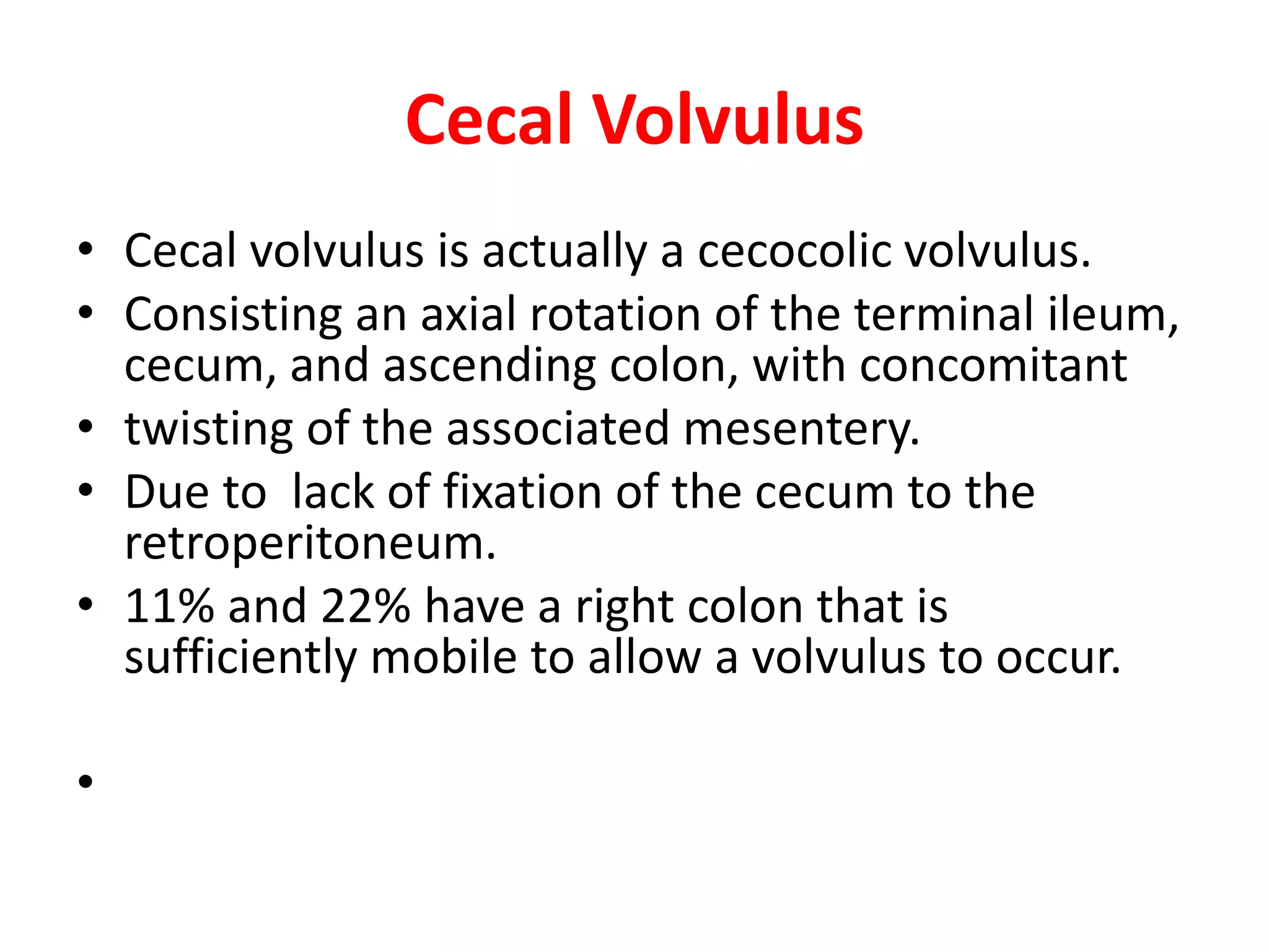 Volvulus of colon | PPTX