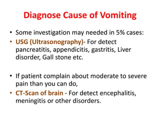 Treatment and Causes of Nausea and Vomiting | PDF