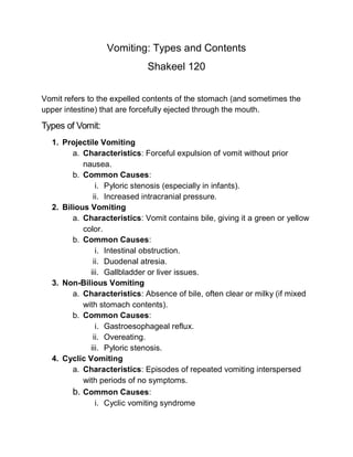 Vomiting Types and tents.pdffwohwerityerwefhweofywefhow | PDF