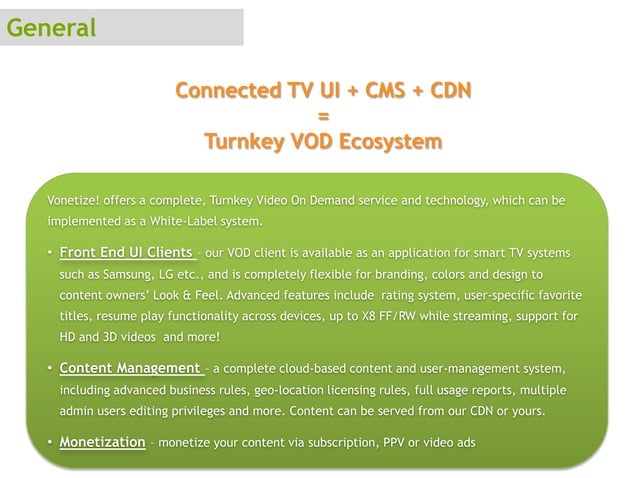 Vonetize system features | PPT