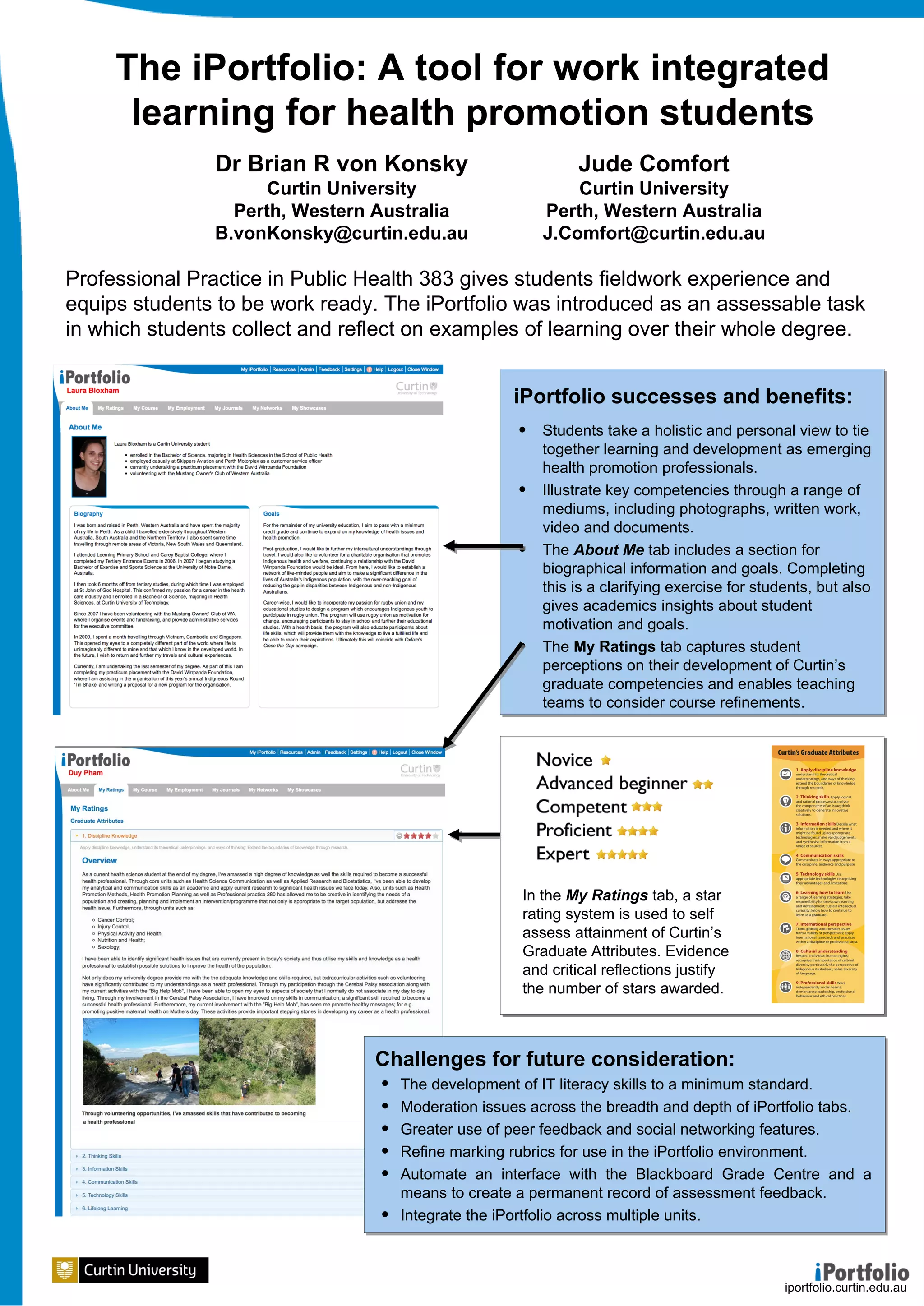 The i-Portfolio: A tool for work integrated learning for health ...