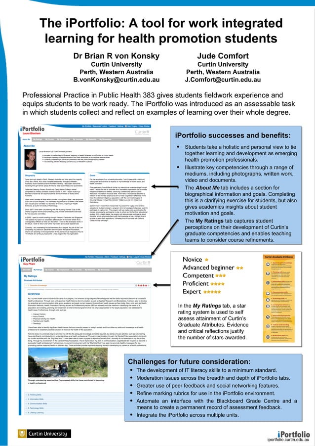 The i-Portfolio: A tool for work integrated learning for health ...