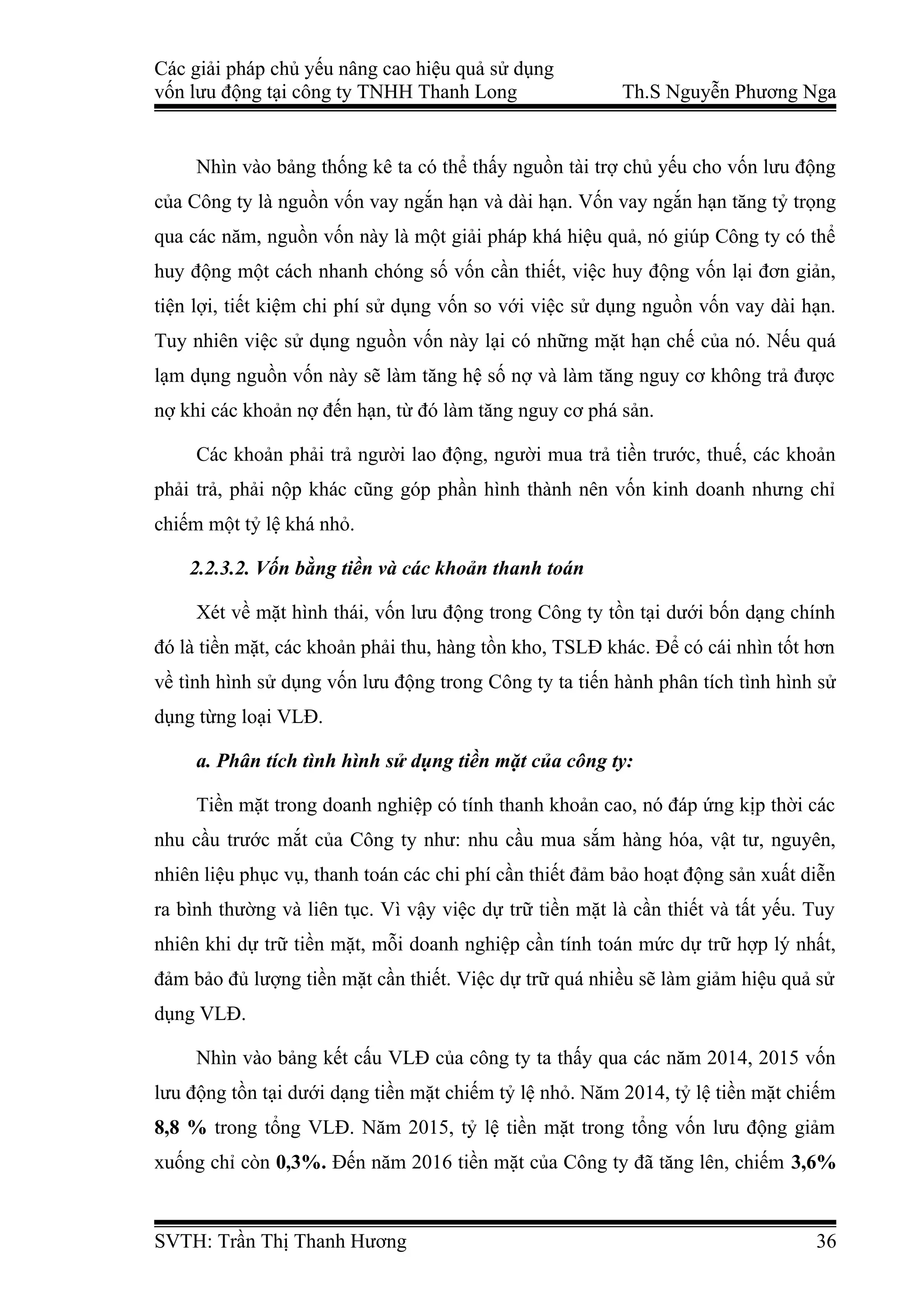 Luận văn: Nâng cao hiệu quả sử dụng vốn lưu động tại Công ty, HAY! | DOC