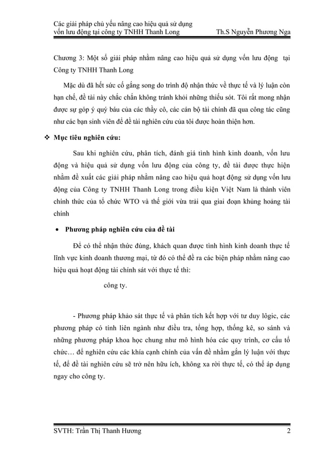 Luận văn: Nâng cao hiệu quả sử dụng vốn lưu động tại Công ty, HAY! | DOC