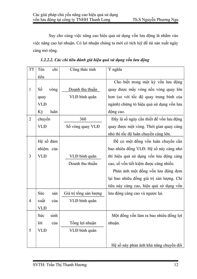 Luận văn: Nâng cao hiệu quả sử dụng vốn lưu động tại Công ty, HAY! | DOC