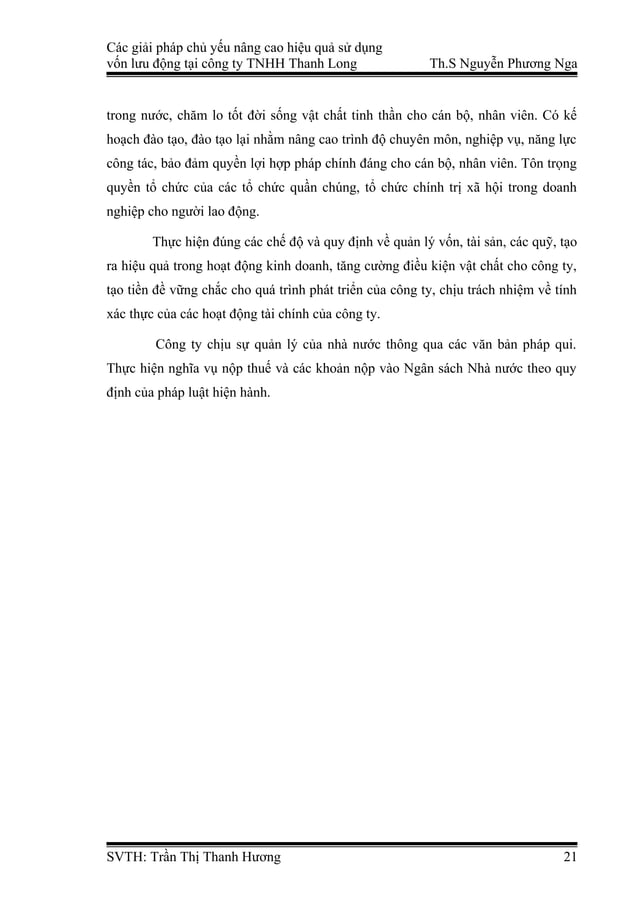 Luận văn: Nâng cao hiệu quả sử dụng vốn lưu động tại Công ty, HAY! | DOC