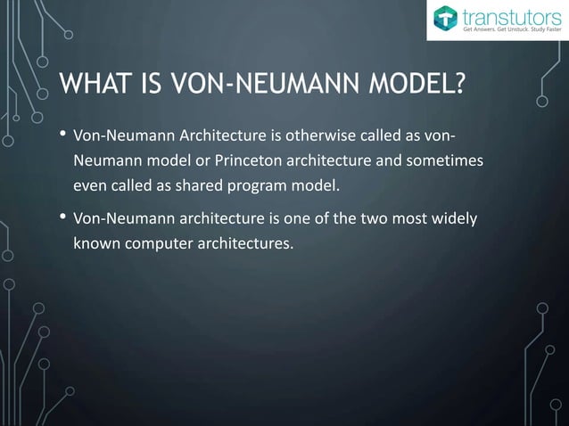 Von neumann Architecture | Computer Science | PPT