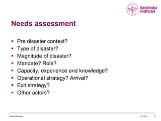 Assessment for possible intervention in the disaster area | PPT