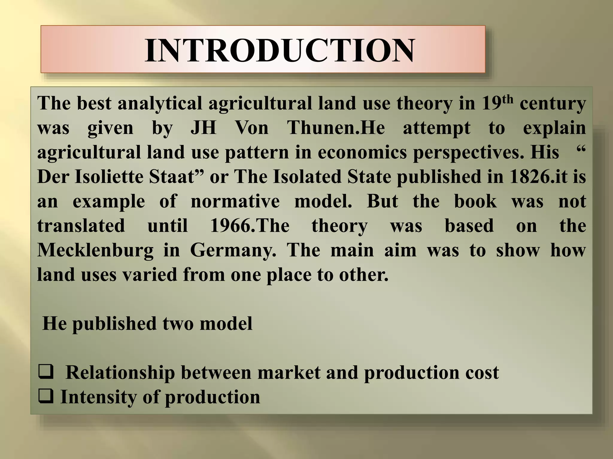 Von thunen model | PPTX
