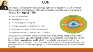 Von thunen’s model of agricultural land use | PPTX