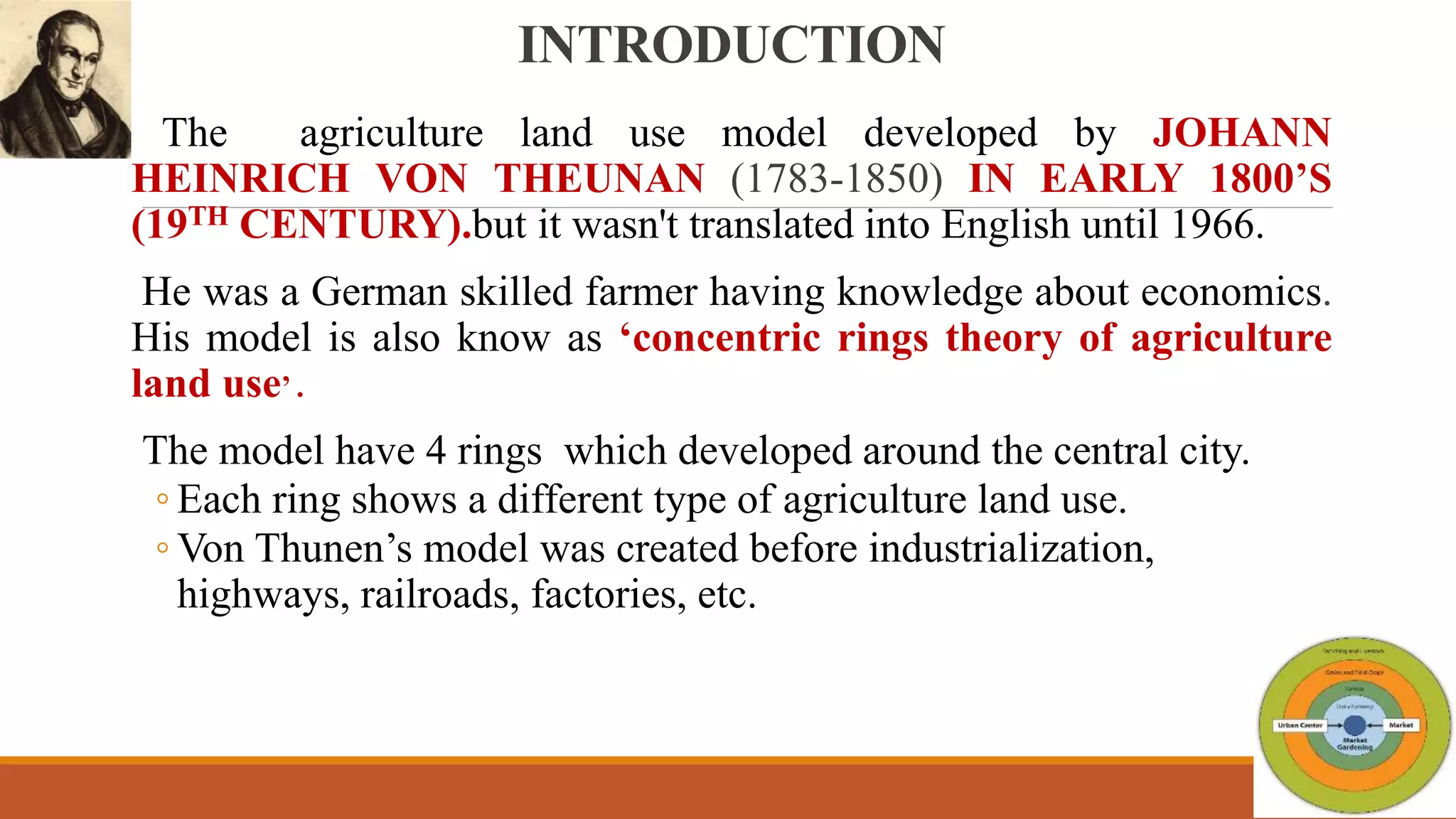 Von thunen’s model of agricultural land use | PPTX