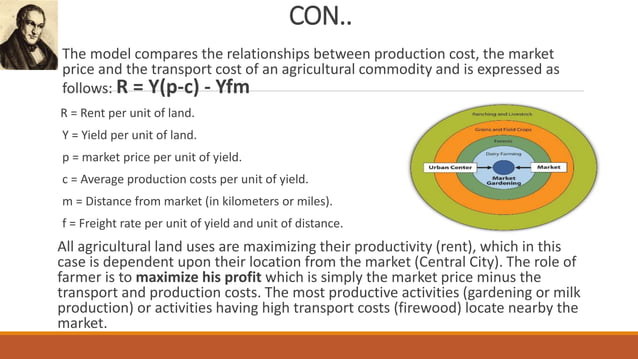 Von thunen’s model of agricultural land use | PPTX