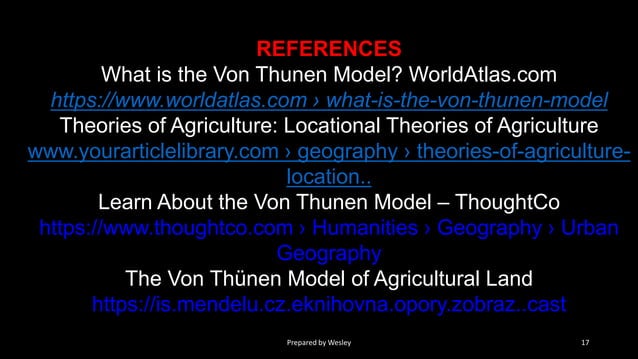 Von thunen theory of agricultural land use | PPTX