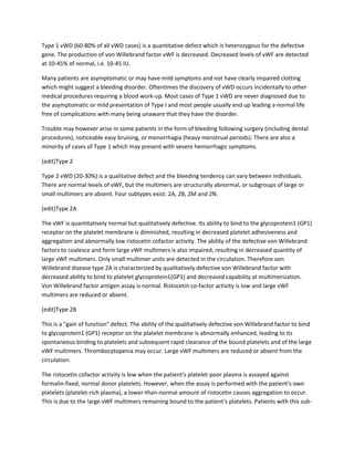 Von willebrand disease | DOCX