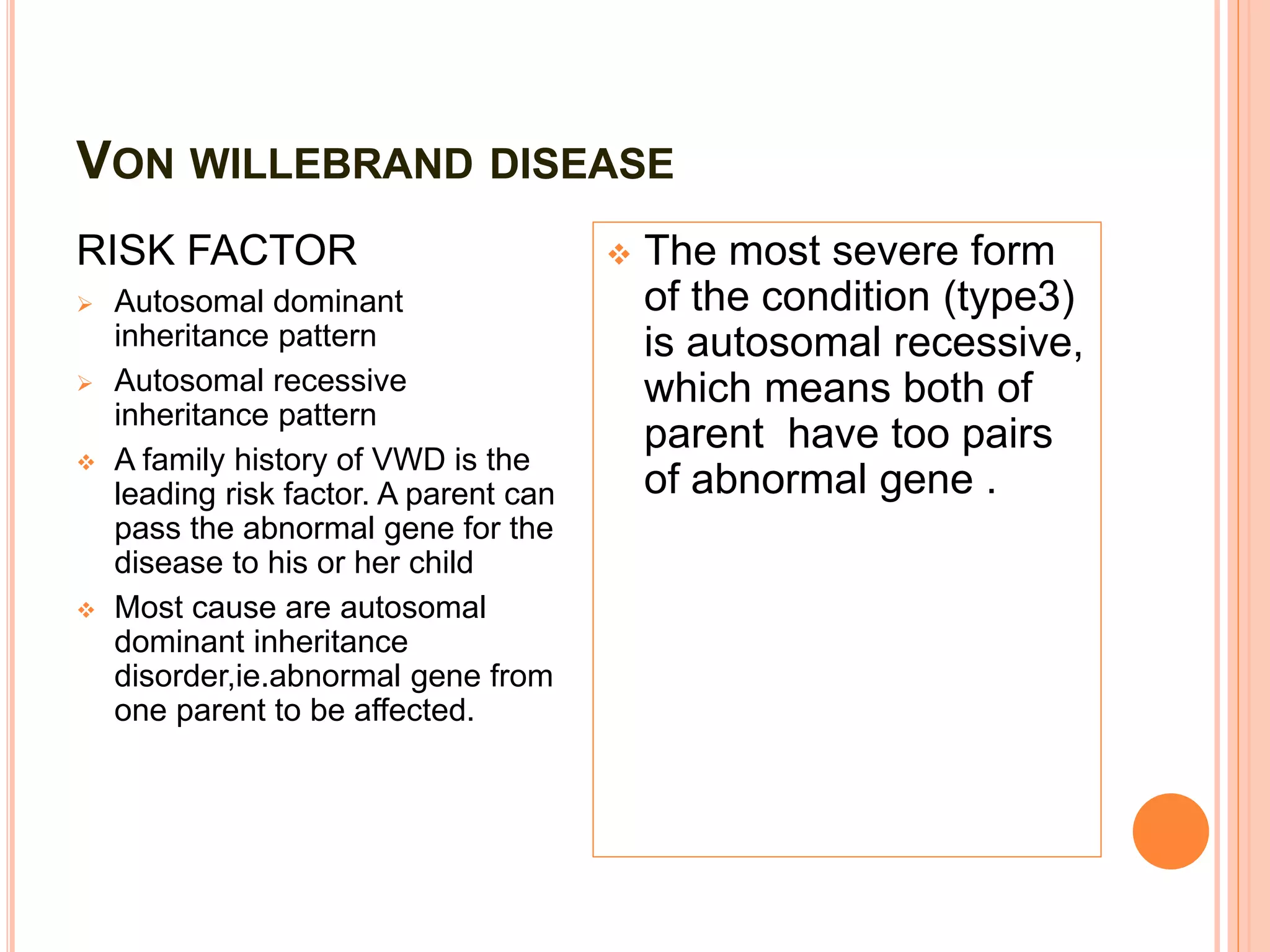 Von wille brand disease | PPTX