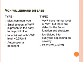 Von wille brand disease | PPTX