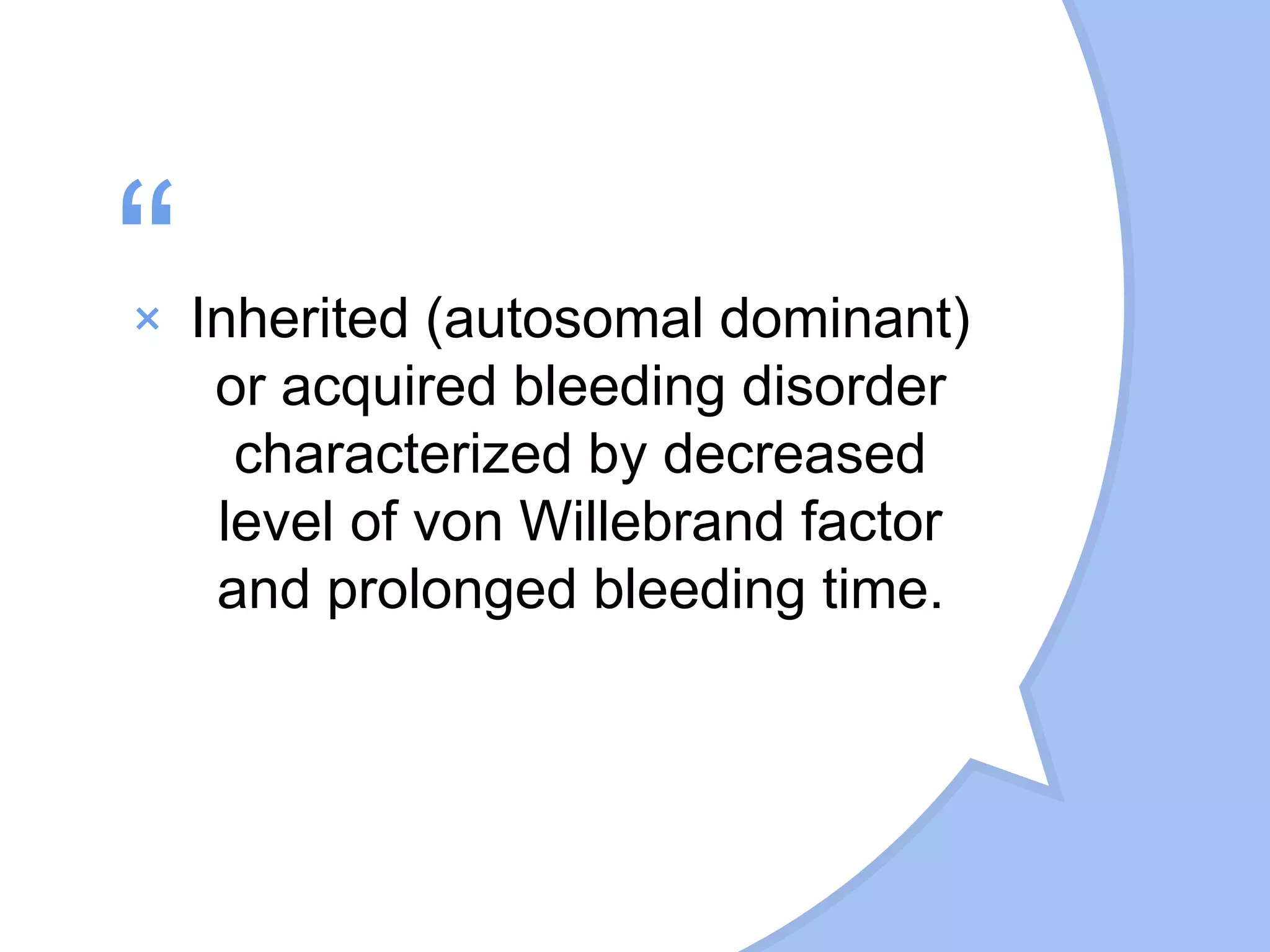 Von willebrand's disease | PPTX