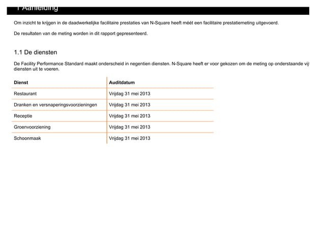 Voorbeeld rapportage Facility Performance Standard | PDF | Business ...