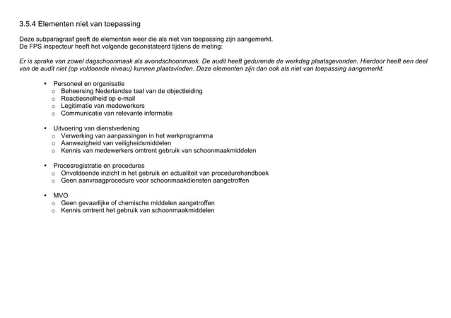 Voorbeeld rapportage Facility Performance Standard | PDF | Business | Business and Finance