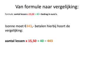 Voorbeeld opdracht hoofdstuk formules | PPTX